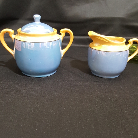 lusterware | Dining | Antique Japanese Lusterware Opalescent Blue And ...